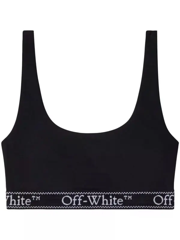 Off-White Logo Underband Crop Top - Black