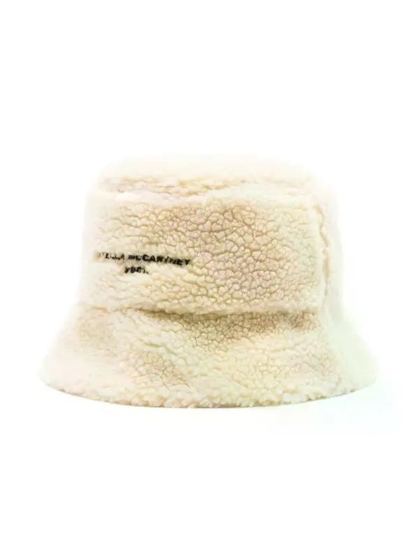 Stella McCartney Faux Shearling Bucket Hat - Neutrals