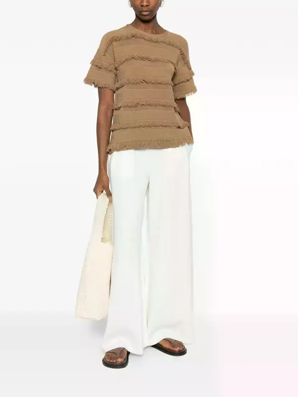 Max Mara Logo-appliqué Knitted Trousers - Neutrals