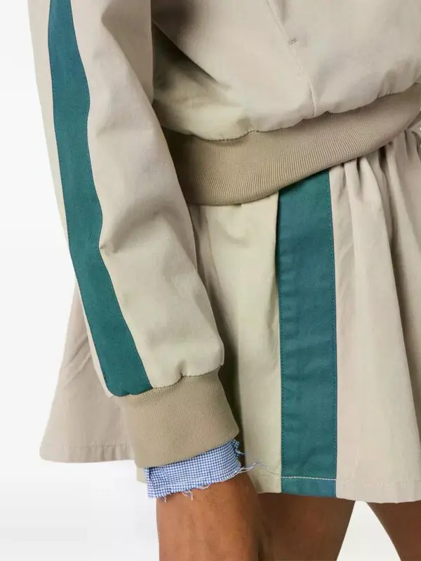 Miu Miu Washed Twill Mini Skirt With Racing Stripes