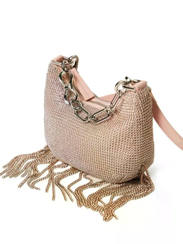 TWINSET Mini Croissant Bag With Fringed Detail - Pink