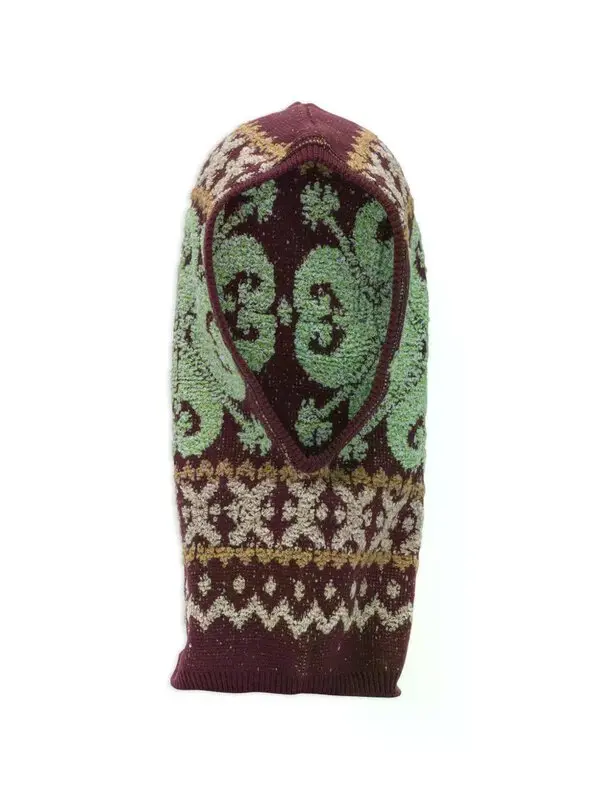 Kapital Patterned Balaclava Hat - Red