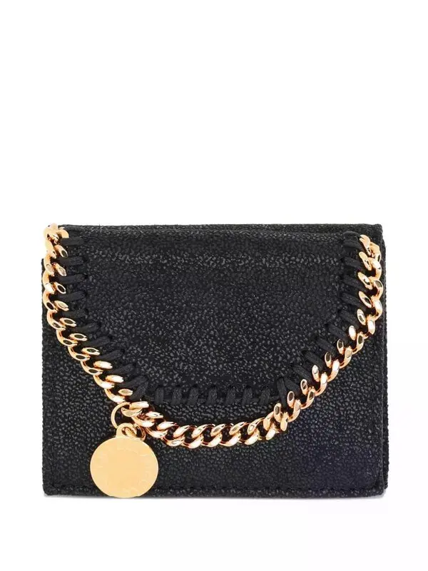 Stella McCartney Falabella Tri-fold Wallet With Chain Detail - Black