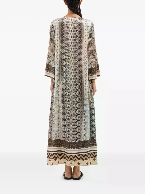 PIERRE-LOUIS MASCIA Geometric Floral Midi Dress