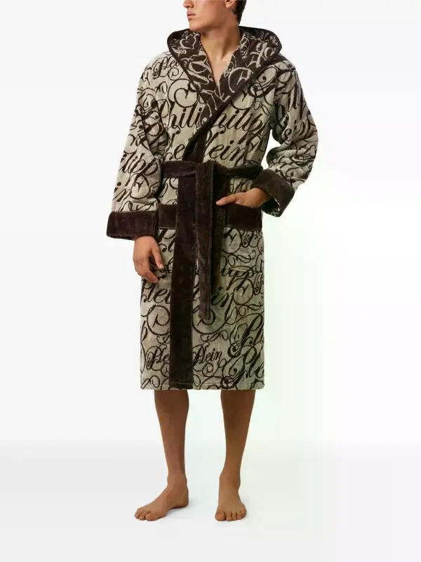 Philipp Plein Hooded Signature Bath Robe