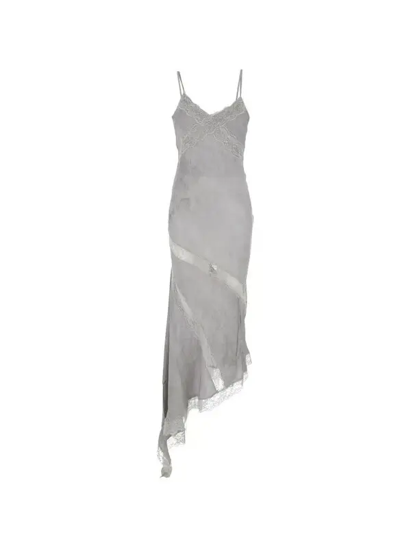 Andamane Rosetta Lace Asymmetric Dress - Grey