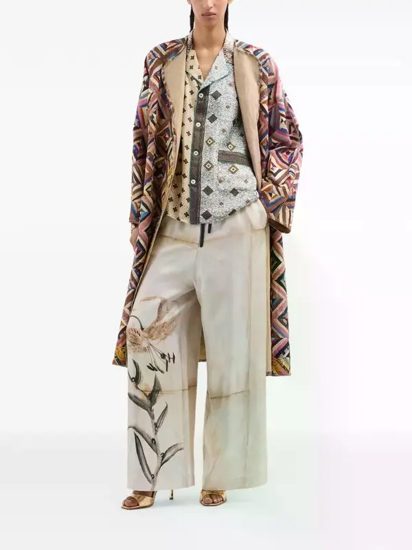 PIERRE-LOUIS MASCIA Aloe Geometric Print Camp Collar Shirt