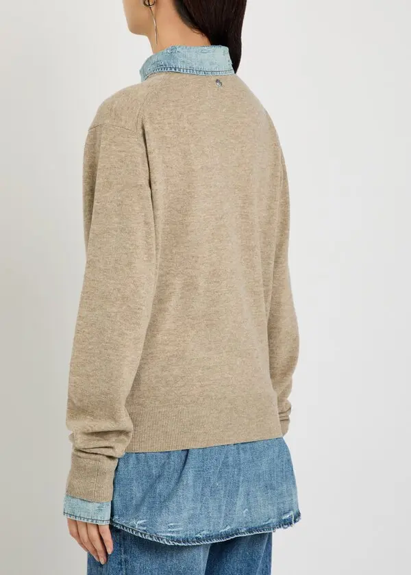 Acne Studios Layered Denim Effect Wool Jumper