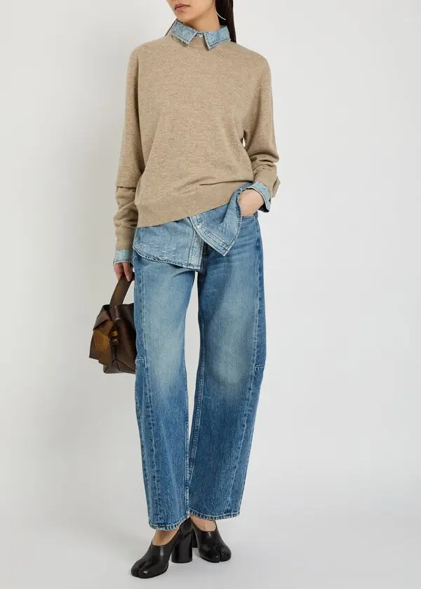 Acne Studios Layered Denim Effect Wool Jumper