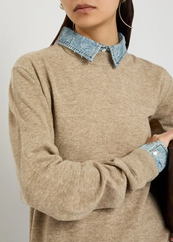 Acne Studios Layered Denim Effect Wool Jumper