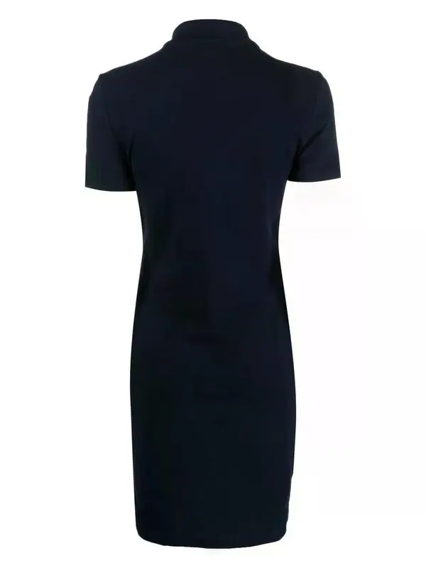 Lacoste Polo-collar Short Sleeve Dress - Blue