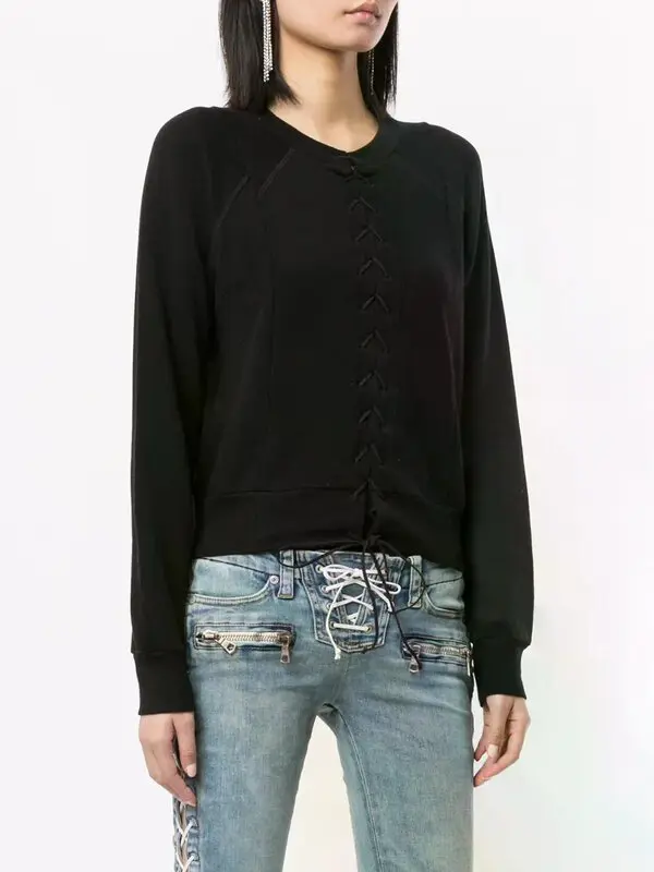 BEN TAVERNITI UNRAVEL PROJECT Lace-up Front Sweatshirt