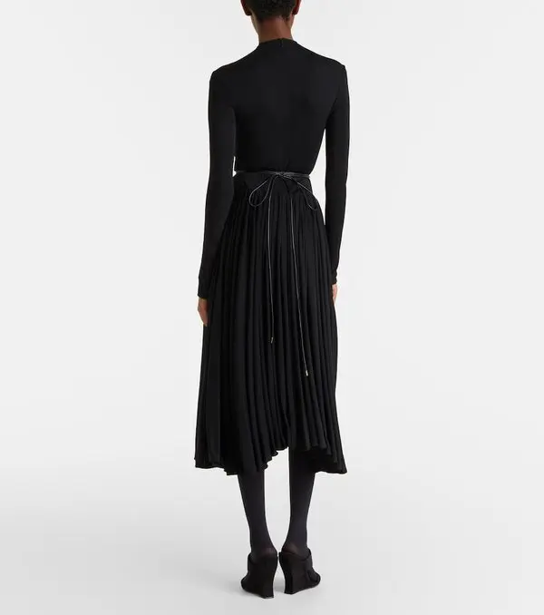 Alaïa Long-sleeve High Neck Midi Dress