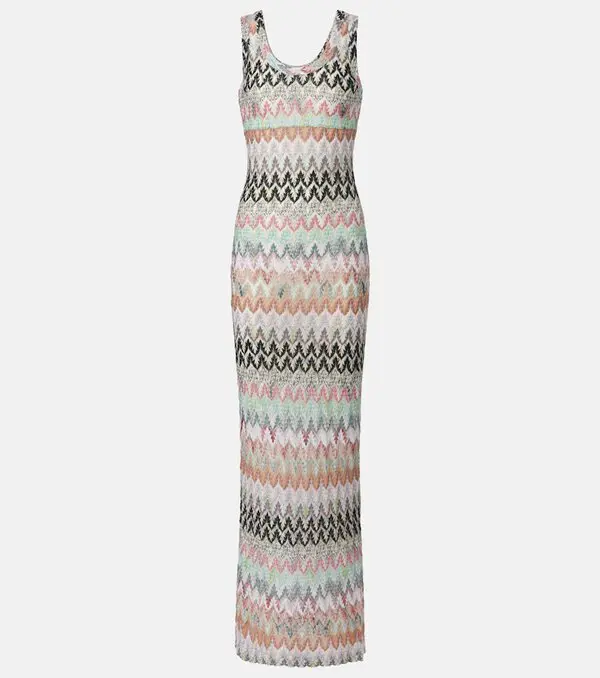 Missoni Sequined Knitted Lame Gown - Multicoloured