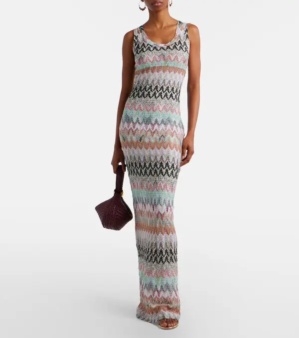 Missoni Sequined Knitted Lame Gown