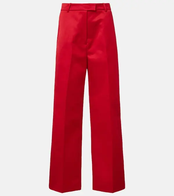 THE FRANKIE SHOP Brickell Satin Wide-leg Trousers - Red