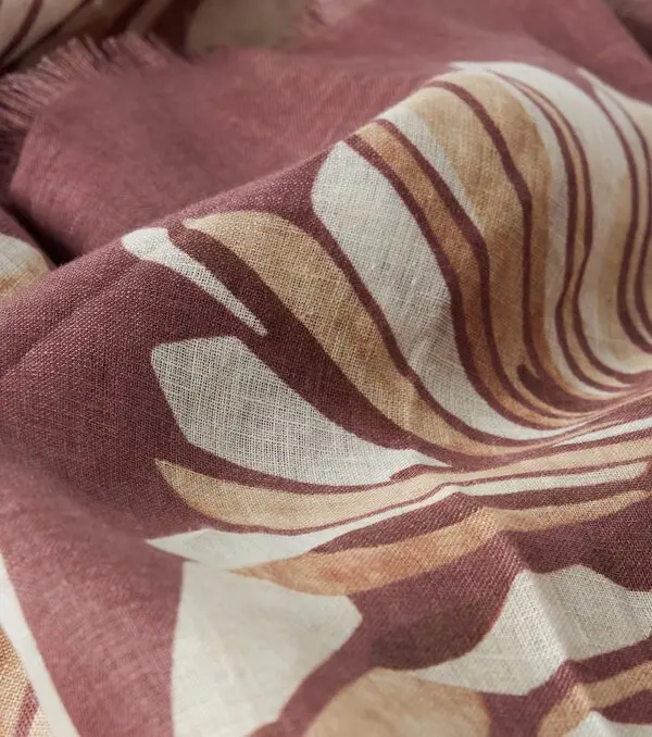 Brunello Cucinelli Floral Linen Scarf
