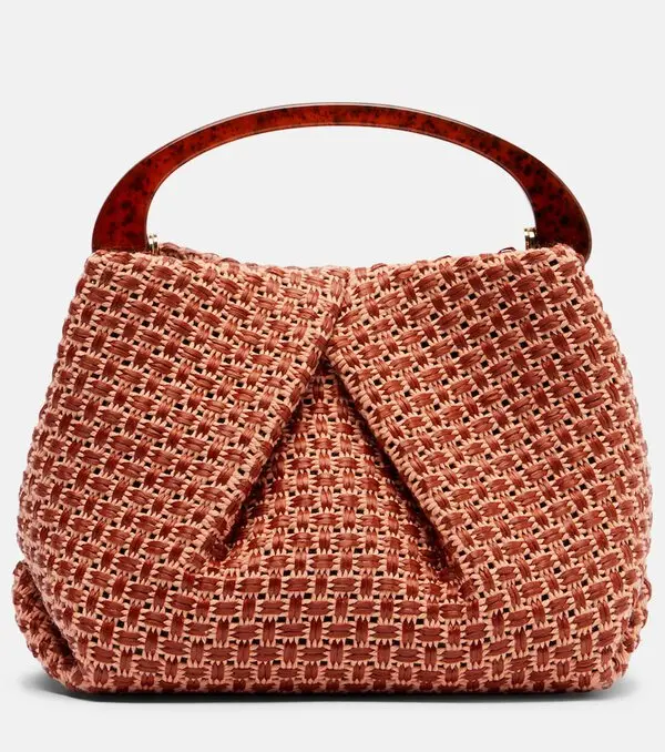 Dries Van Noten Woven Raffia-effect Top-handle Bag