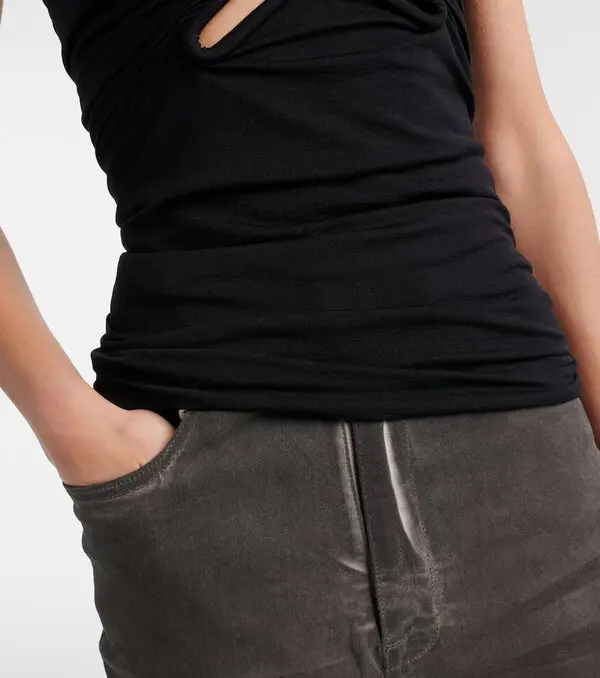 Rick Owens Cutout Ruched Strapless Top - Black