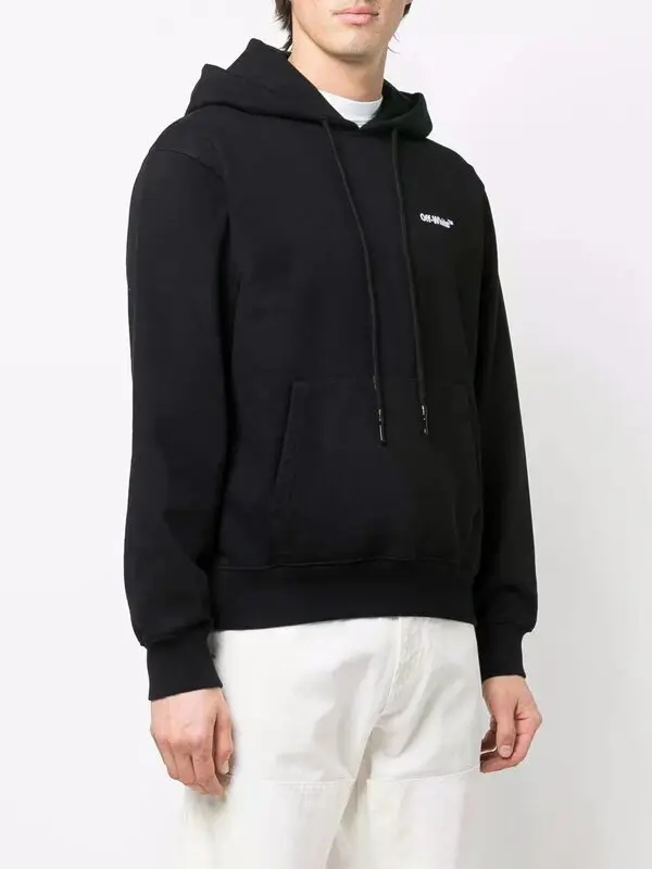 Off-White Logo Embroidered Cotton Hoodie