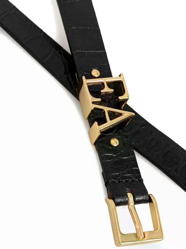 Emporio Armani Croc-embossed Buckle Belt