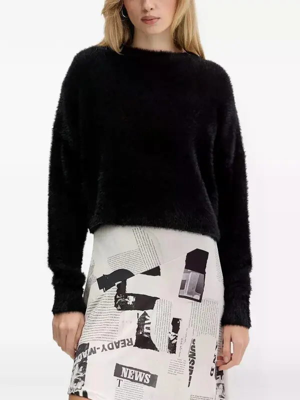 Desigual Newspaper Print Asymmetrical Hem Dress