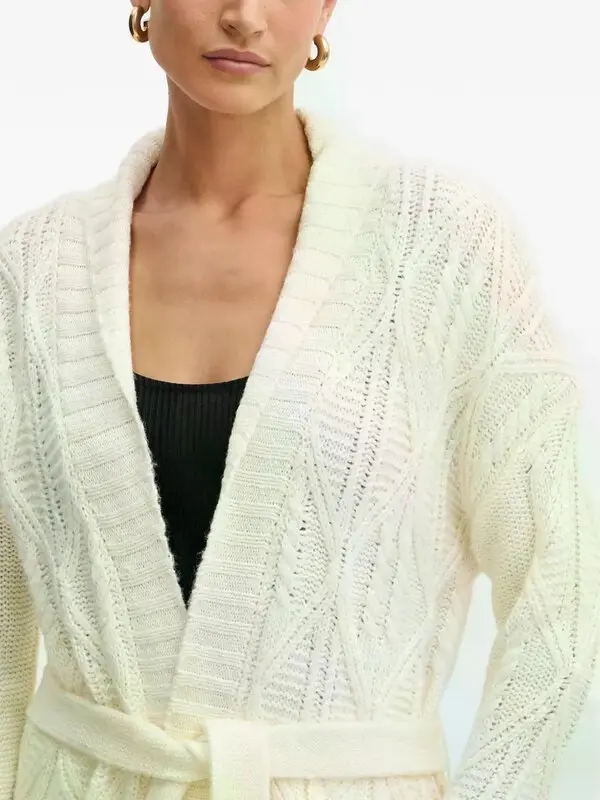 Guess Cable-knit Belted Cardigan