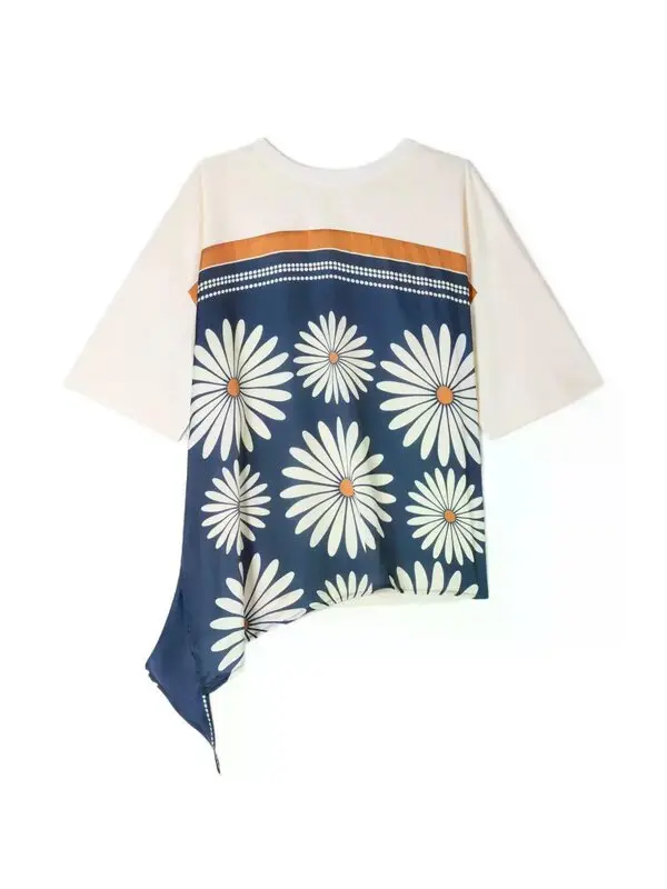 Sandro Printed Cotton T-shirt - Neutrals