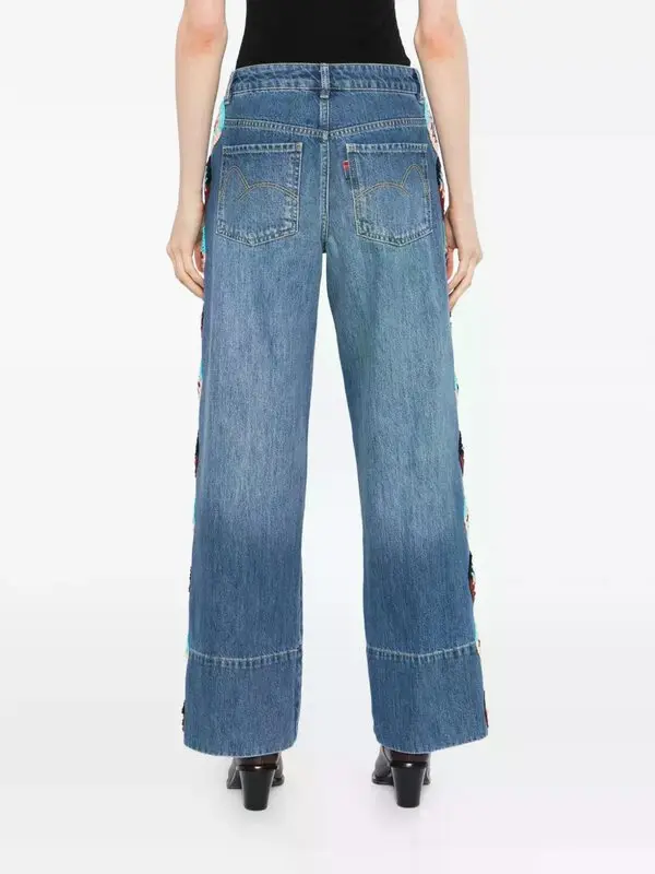 Farm Rio Crochet Embellished Jeans