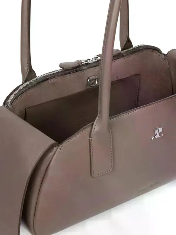COURREGES Strip Leather Shoulder Bag - Neutrals