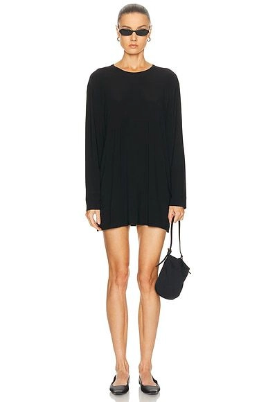 Norma Kamali Lifestyle Oversized Long Sleeve Mini Dress