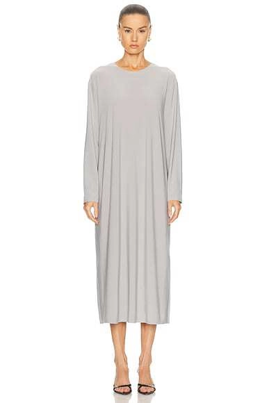 Norma Kamali X Lifestyle Oversized Long Sleeve Midi Dress - Grey