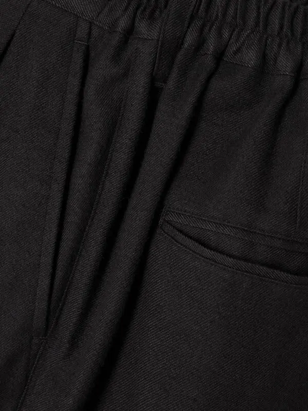 SSSTEIN Pleated Silk-blend Flannel Wide-leg Trousers