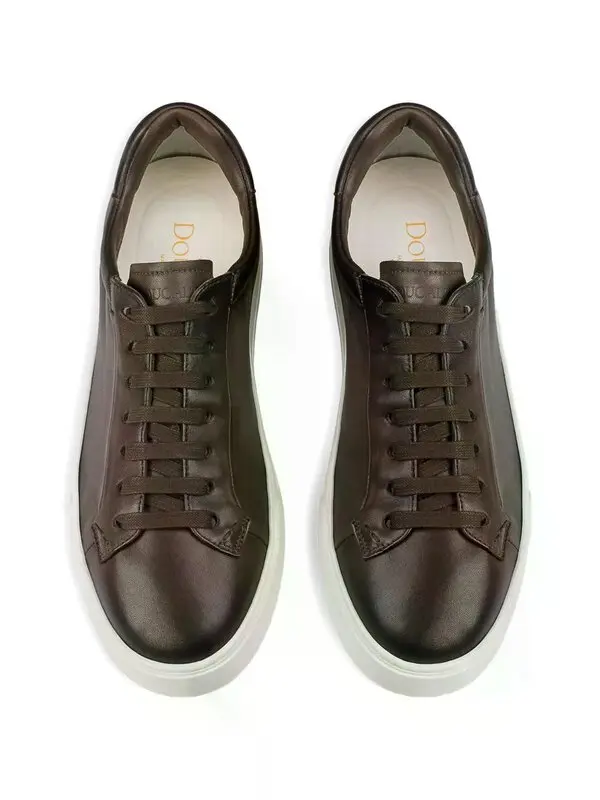 DOUCAL'S Leather Lace-up Sneakers - Brown