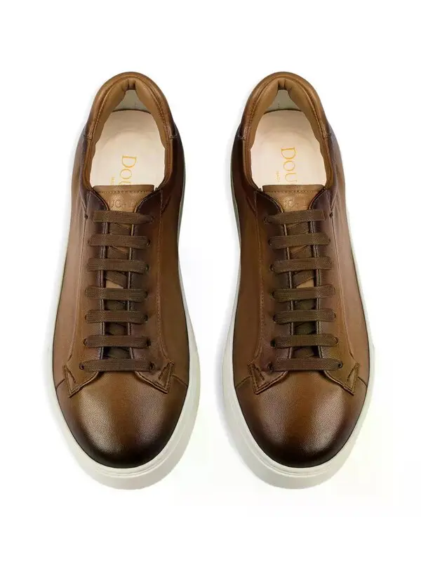 DOUCAL'S Leather Lace-up Sneakers - Brown