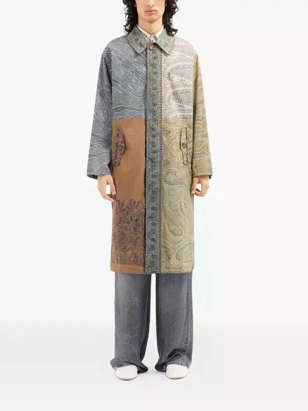 PIERRE-LOUIS MASCIA Patchwork Paisley-print Coat