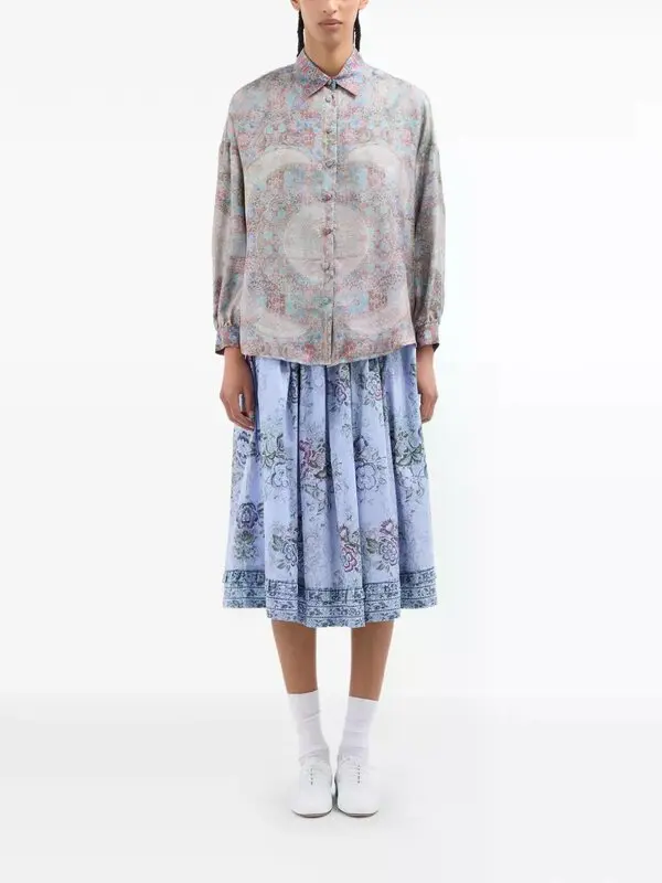 PIERRE-LOUIS MASCIA Aloe Mosaic Silk Shirt