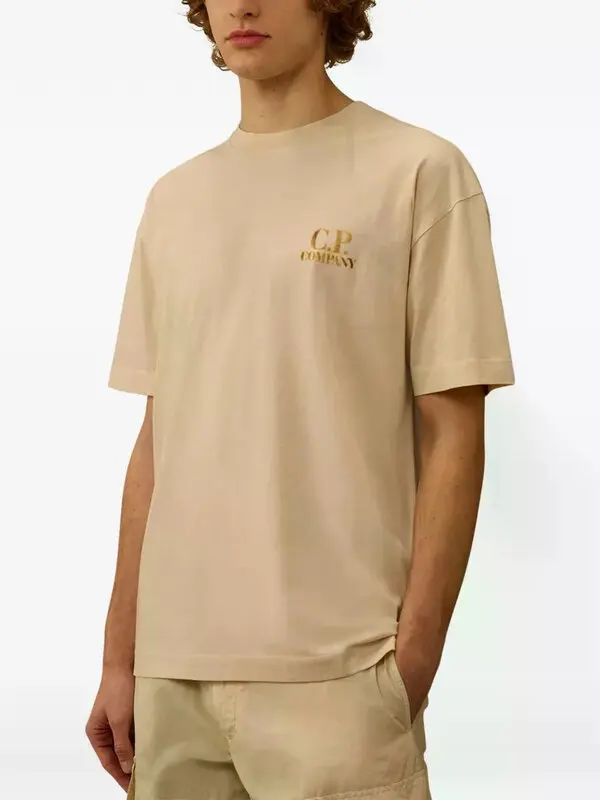 C.P. COMPANY Logo-print T-shirt - Cream