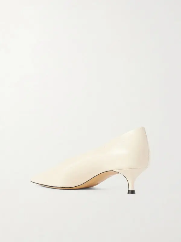 Le Monde Beryl Crinkled-leather Pumps - Neutrals