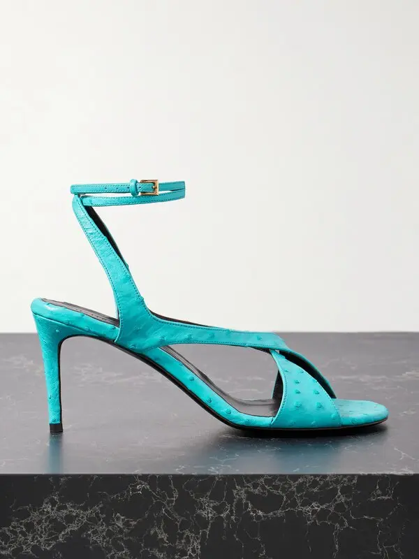 Khaite Liria Ostrich Sandals - Blue