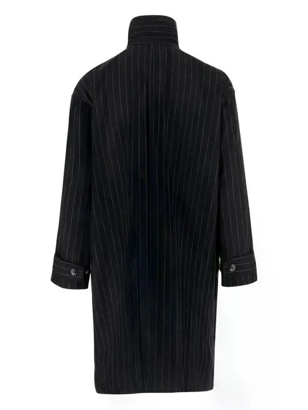 Giorgio Armani High-neck Striped Coat