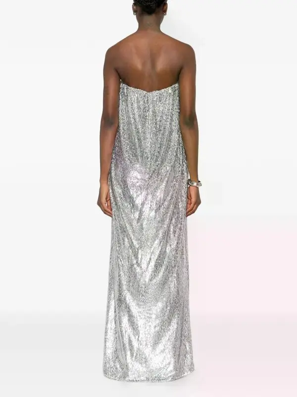 Stella McCartney Strapless Metallic Maxi Dress