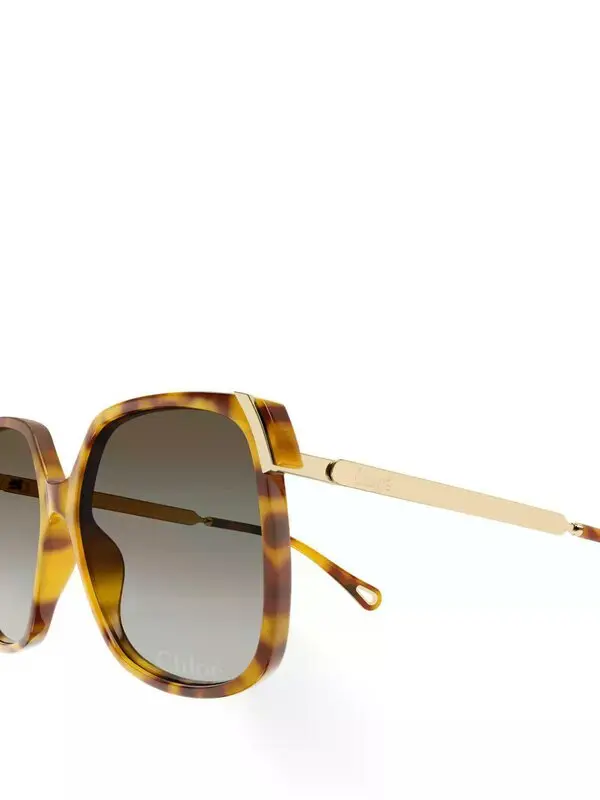 Chloé Aly Oversized Square Frame Sunglasses - Brown