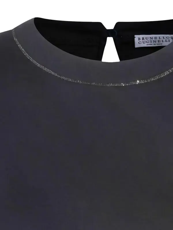 Brunello Cucinelli Crewneck Top With Jewel Trim