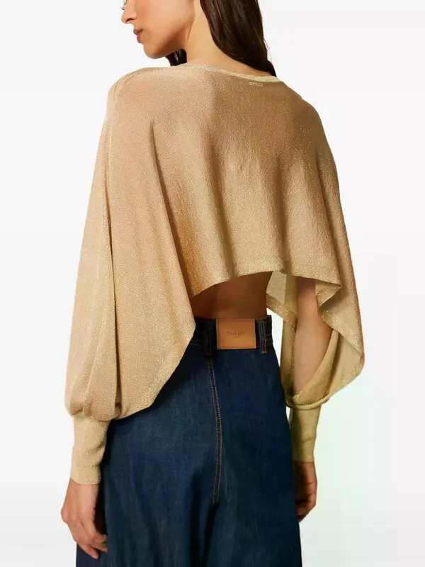 TWINSET Lurex Blend Cropped Knit Top