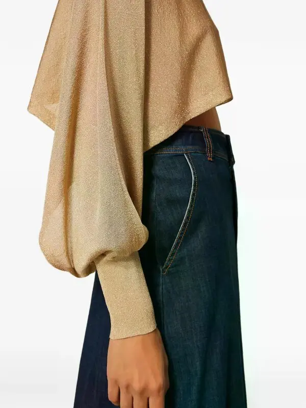 TWINSET Lurex Blend Cropped Knit Top