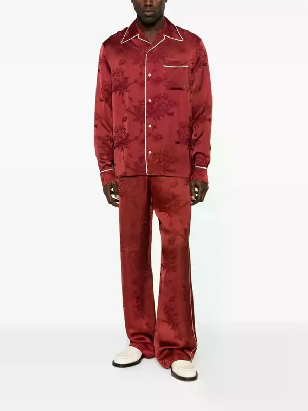 Amiri Floral Jacquard Trousers - Red