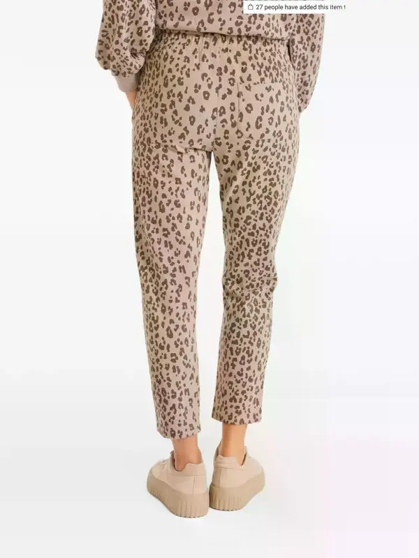 JUVIA Animal Print Track Pants - Neutrals