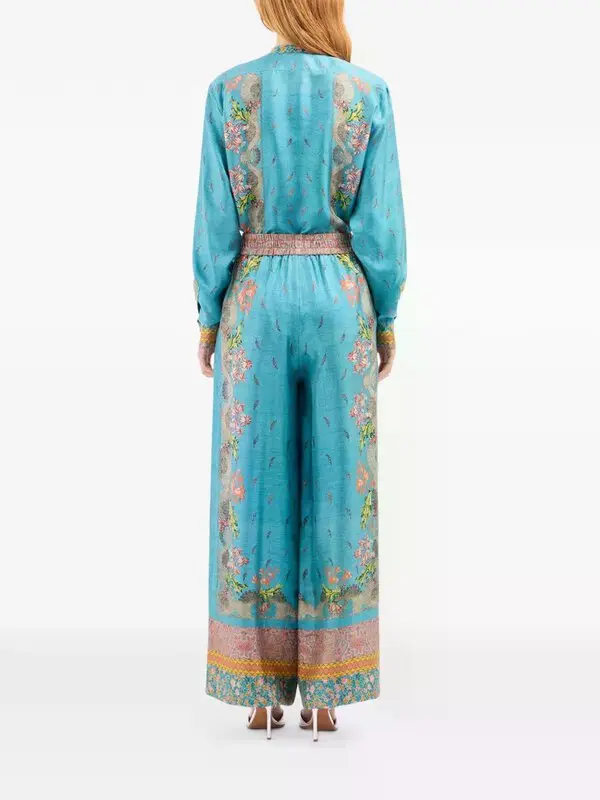 PIERRE-LOUIS MASCIA Wide Leg Floral Print Trousers