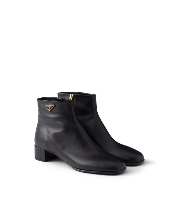 Prada Nappa Leather Zip-up Ankle Boots